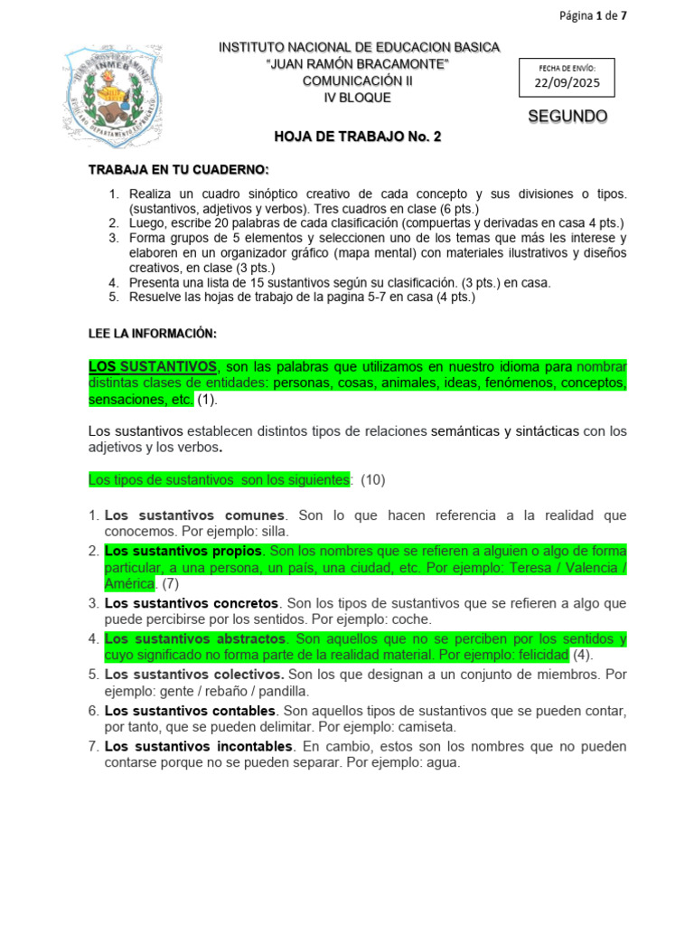 H. 2 Seg. Com 4 Blq. JRB | PDF | Adjetivo | Sustantivo