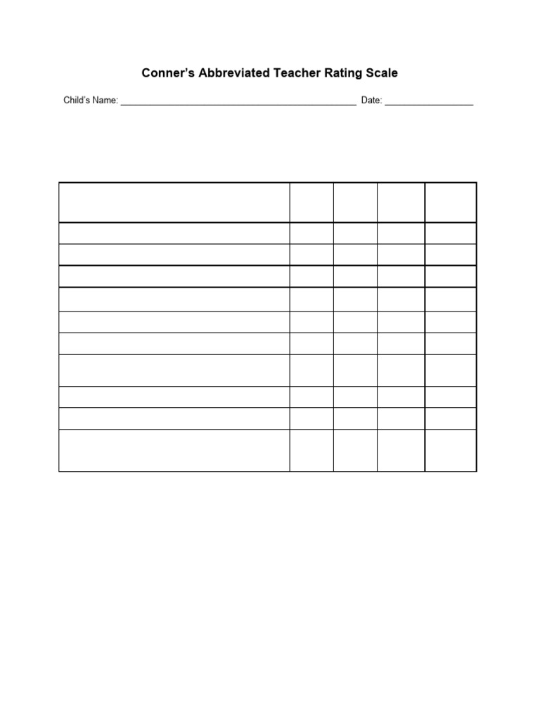 Conners Scale | PDF