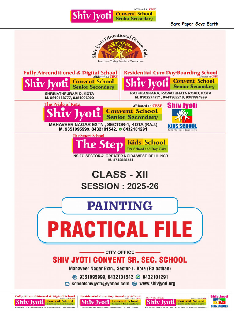 Class 12 Painting Practical File 2025-26 | PDF | Still Life | Visual Arts