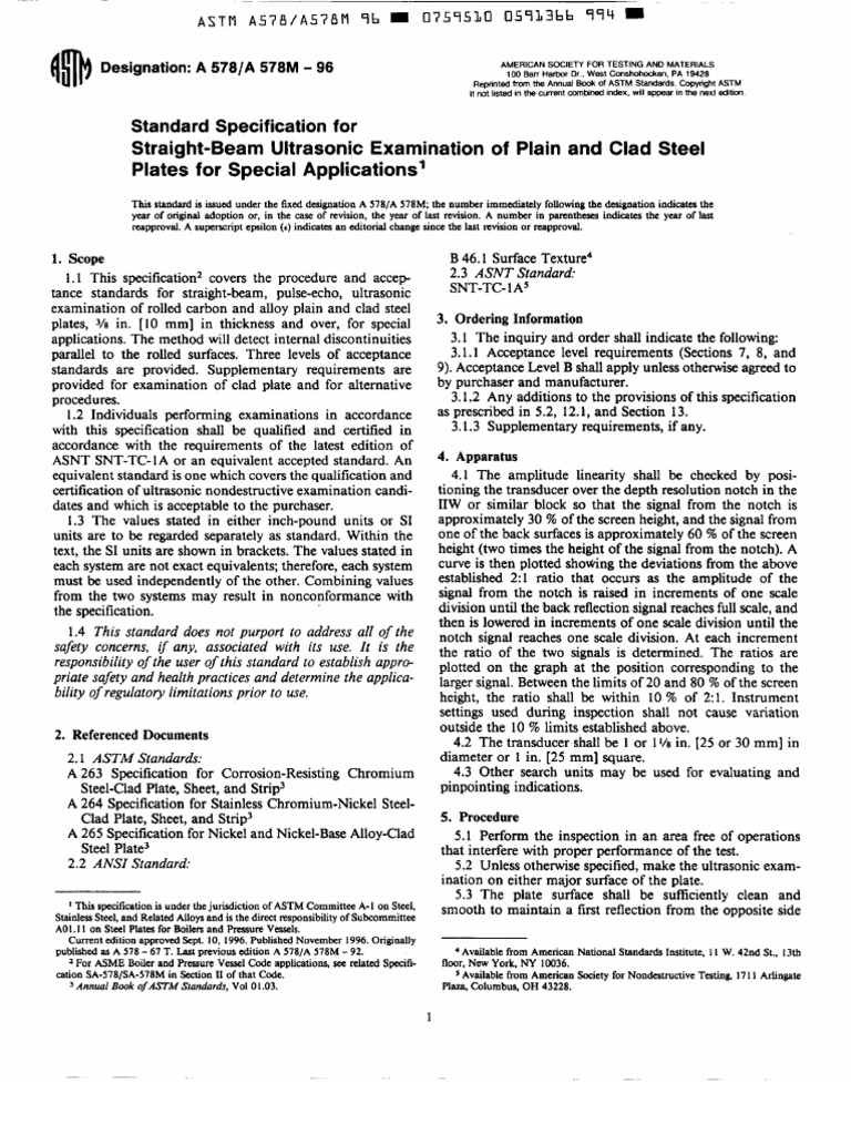 ASTM A578 Standard Overview | PDF