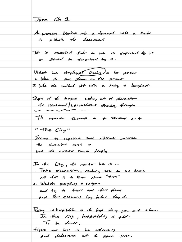 Jazz (Morrison) - Notes | PDF