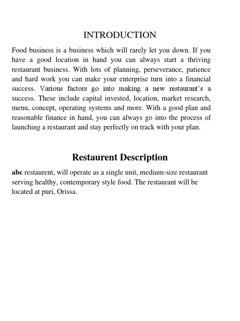 Restaurent Plan | PDF | Restaurants | Employment