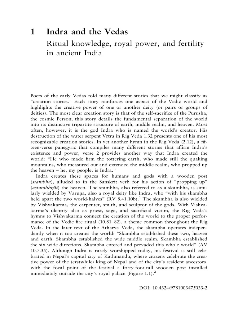 Indra's Creation in the Rig Veda | PDF | Vedas | Deities