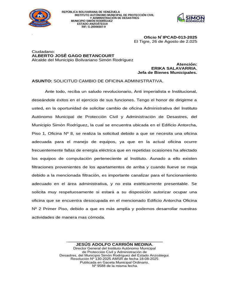 Oficio Notificacion de Nombramiento Director | PDF