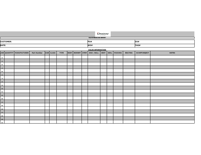 V&a Receiving Sheet Template | PDF