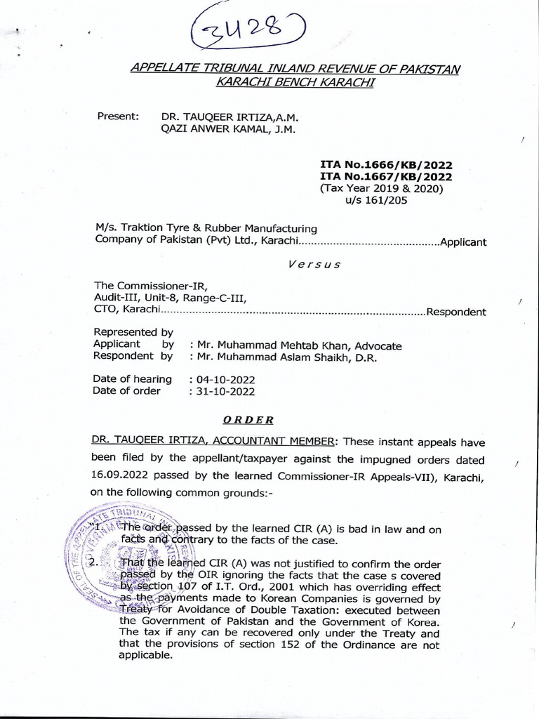 TTR W.H. Monitoring Tribunal Order Tax Year-2019-2020 | PDF