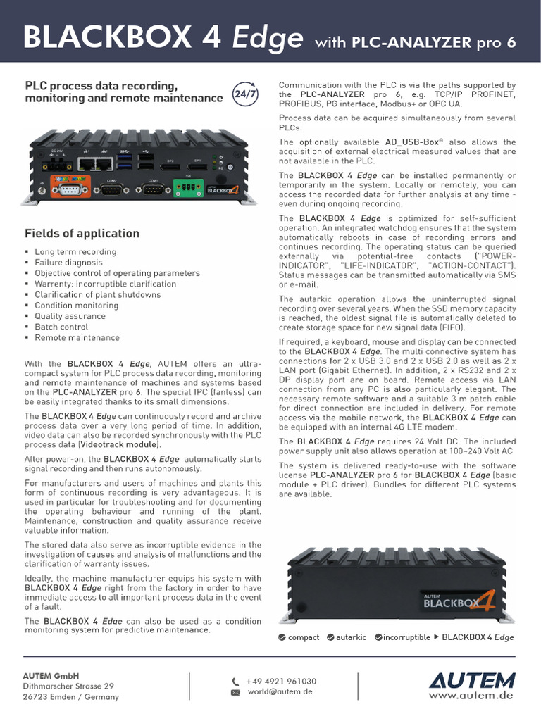 Data Sheet BLACKBOX 4 Edge | PDF | Programmable Logic Controller ...