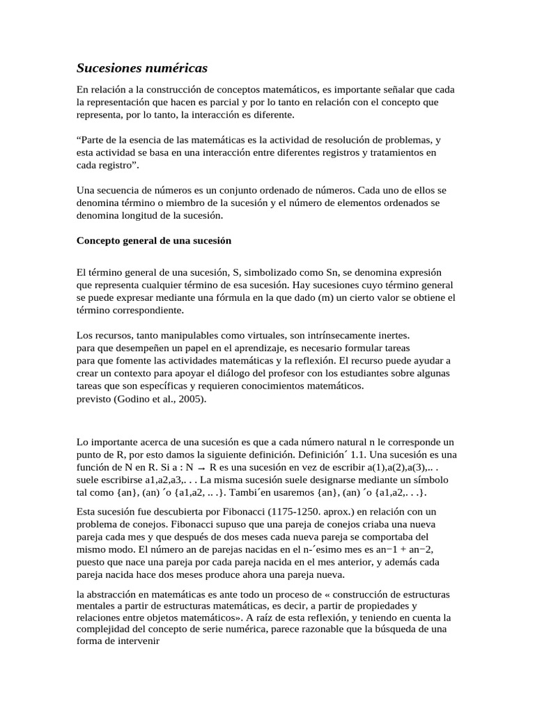 Conceptos Clave de Sucesiones Numéricas | PDF | Límite (Matemáticas ...