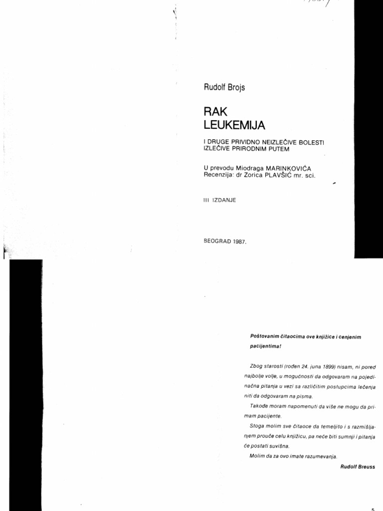 Rak, Leukemija I Druge Prividno Neizlečive Bolesti, Izlečive Prirodnim ...