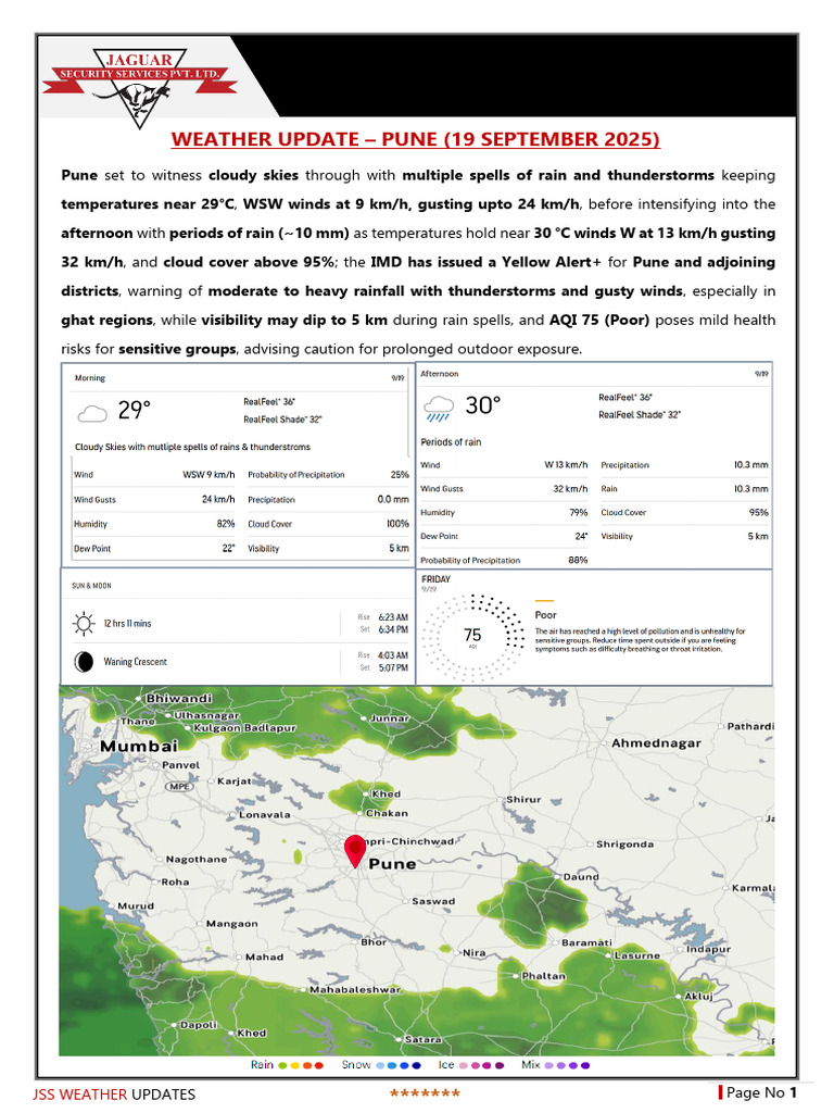 Pune Weather Update: Rain & Alerts | PDF