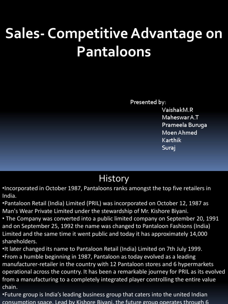 Pantaloons: Competitive Retail Strategies | PDF | Competitive Advantage ...
