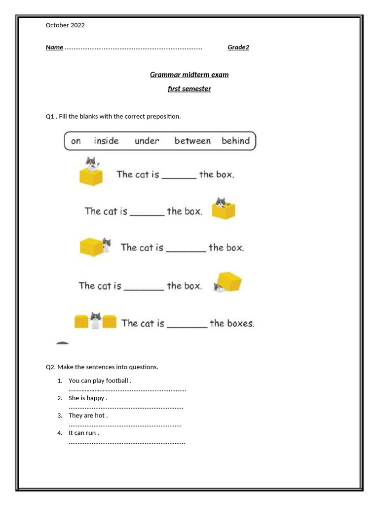Grammar Exam g2 | PDF