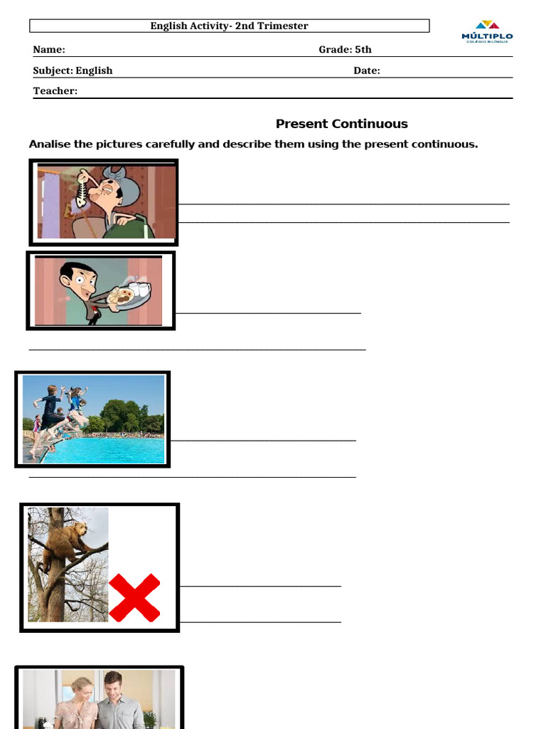 Present Continuous Activity (Study Activity) | PDF