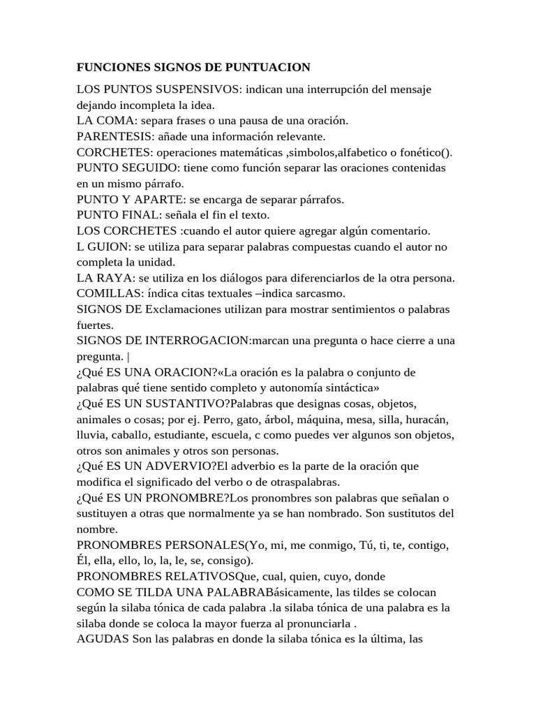 Signos de Puntuación y Gramática Básica | PDF | Puntuación | Ortografía