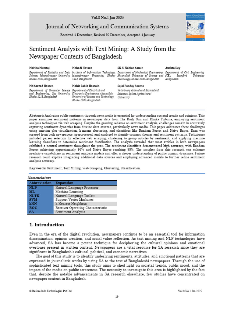 Sentiment Analysis With Text Mining A Study From The Newspaper Contents ...