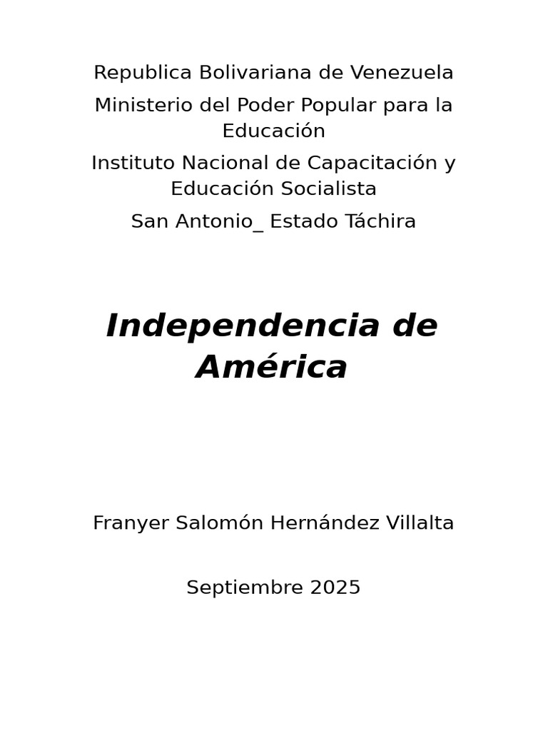 Independencia de América 1 | PDF | America latina | Américas