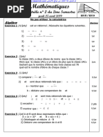 Contrôle N°2 Math 3AC Semestre 2 | PDF