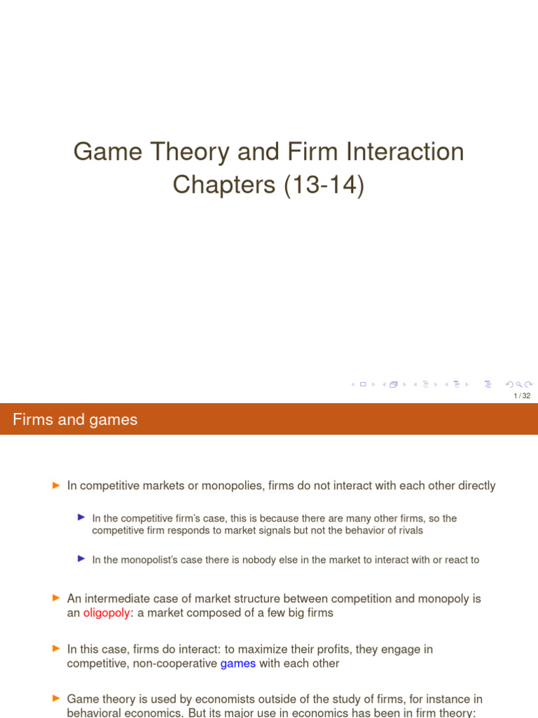 Game Theory Slides 2025 | PDF | Game Theory | Economics Of Uncertainty