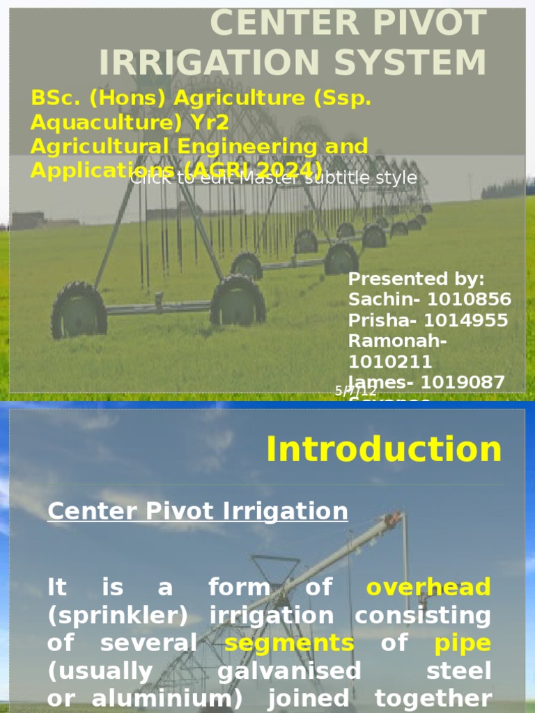 Center Pivot Irrigation Overview | PDF | Irrigation | Fertilizer
