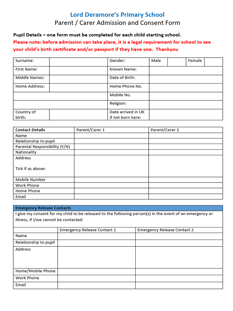 Lord Deramore School Admission Form | PDF | Social Media | Popular ...