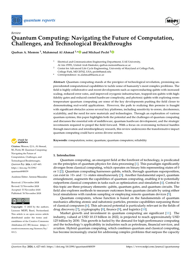 Quantumrep 06 00039 | PDF | Quantum Computing | Computing