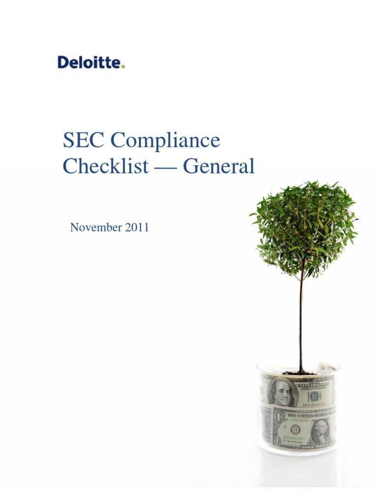 SEC Compliance Checklist - General | PDF | Regulation S K | Form 10 K