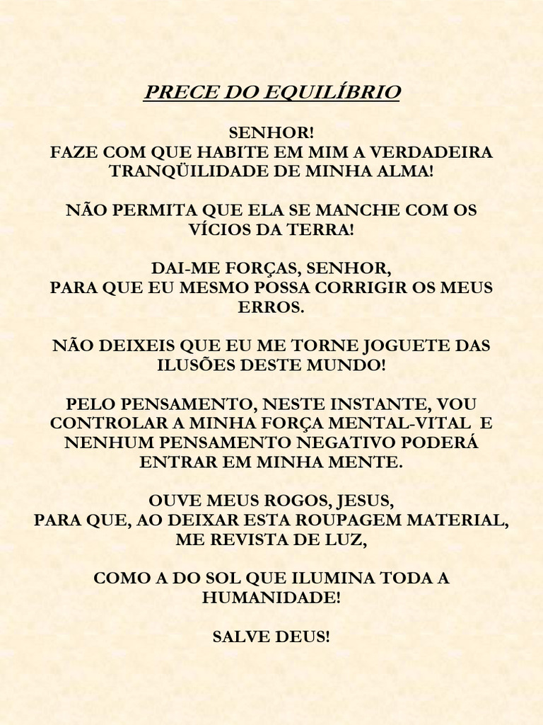 Prece Do Equilíbrio | PDF