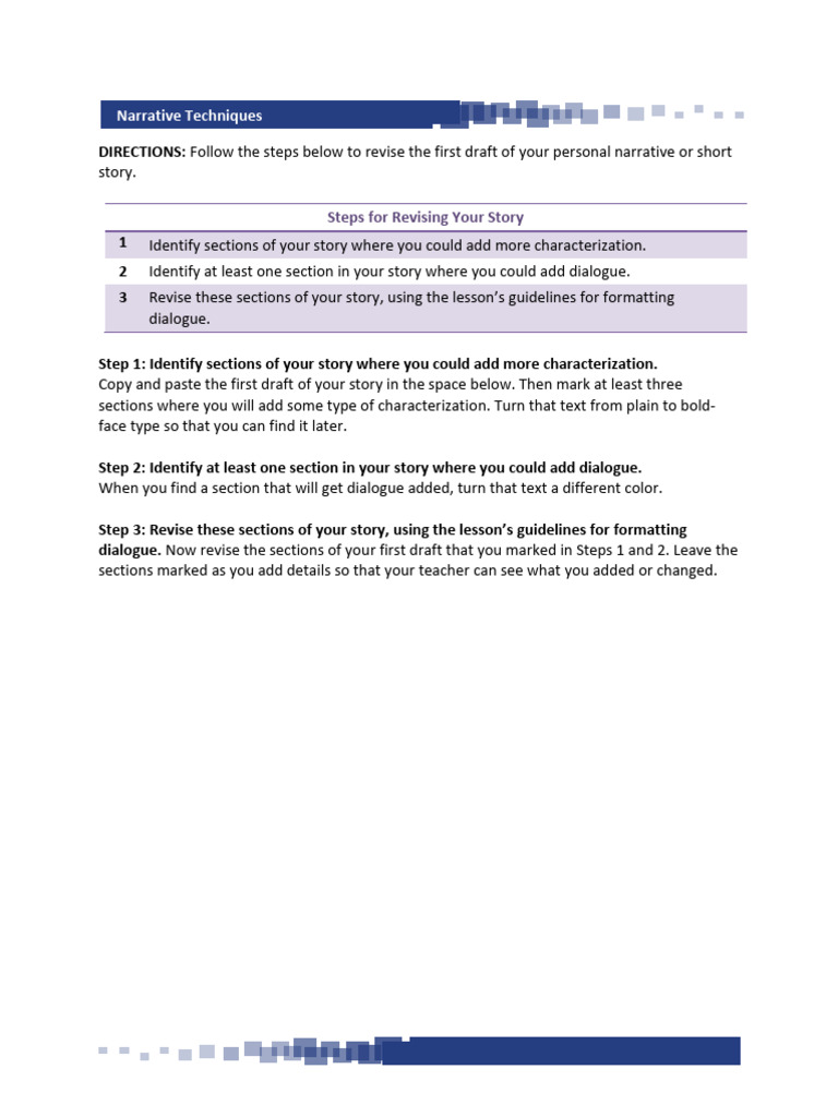 Narrative Revision Techniques Guide | PDF