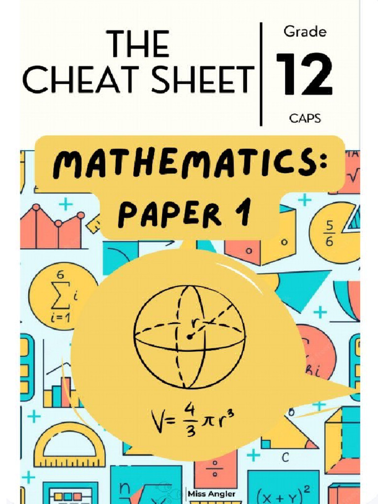Mathematics Paper 1 Cheat Sheet | PDF