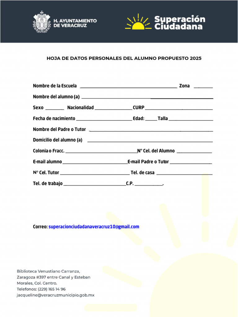 Formato Datos Alumno 2025 | PDF