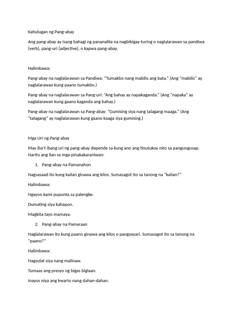 Pang Abay Notes | PDF