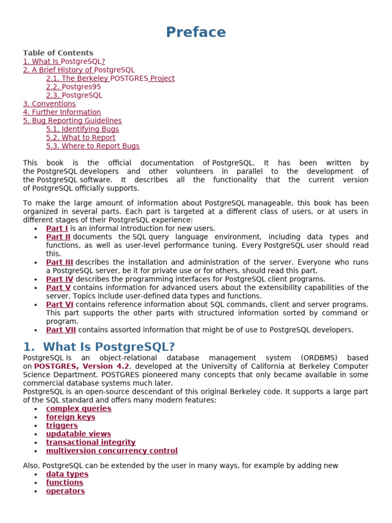 Preface | PDF | Postgre Sql | Databases