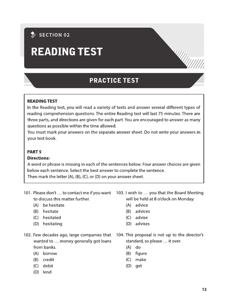 Reading Test | PDF