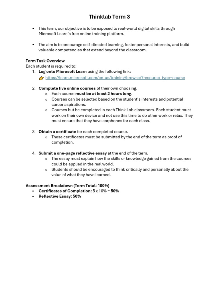 Thinklab Term 3 | PDF