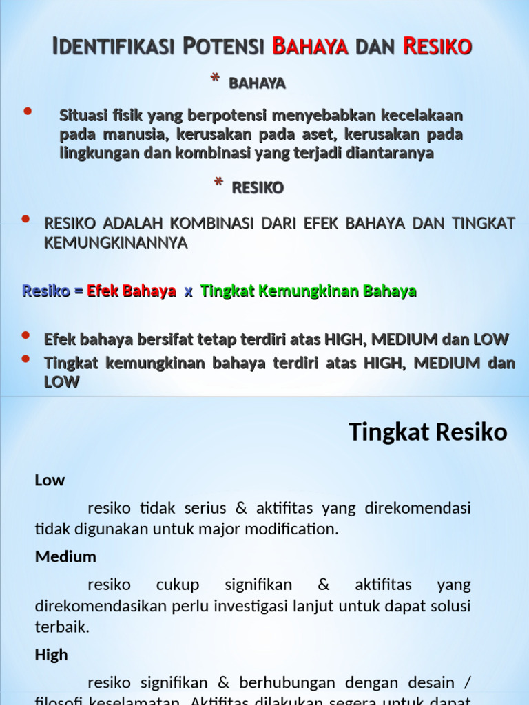 Materi Training Contoh-Contoh Penarapan HIRAC | PDF