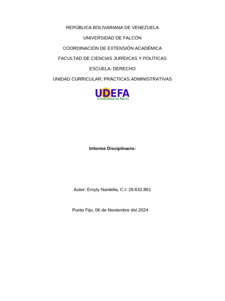 Informe Disciplinario de Funcionario Público | PDF | Venezuela | Gobierno