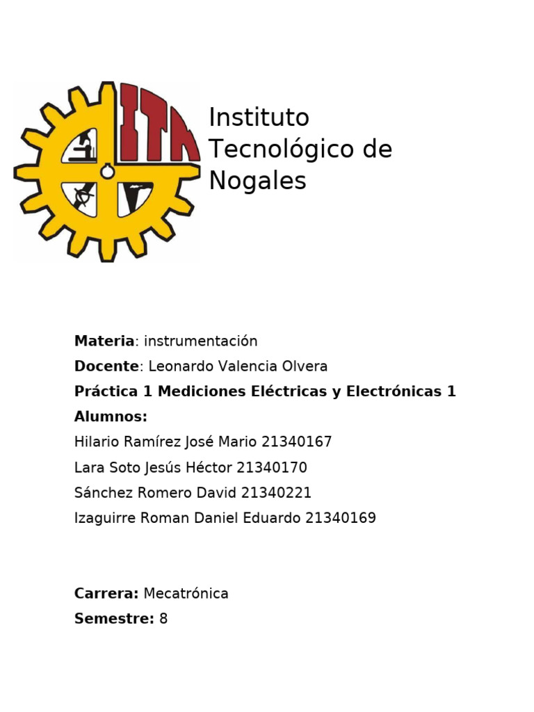 Instituto Tecnológico de Nogales | PDF | Resistor | Electrónica