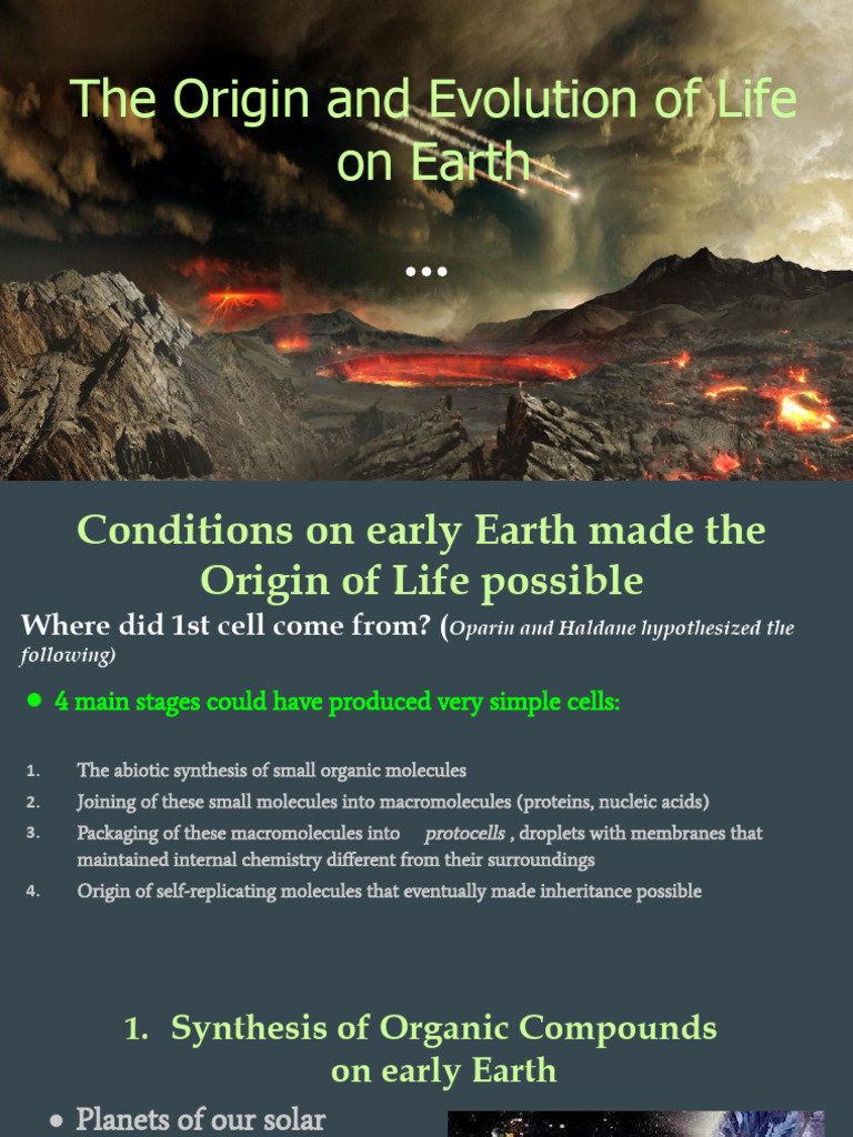 Lecture 1 - The Origin and Evolution of Life On Earth | PDF ...