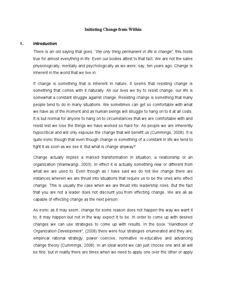 Change Management Style | PDF | Leadership | Expert