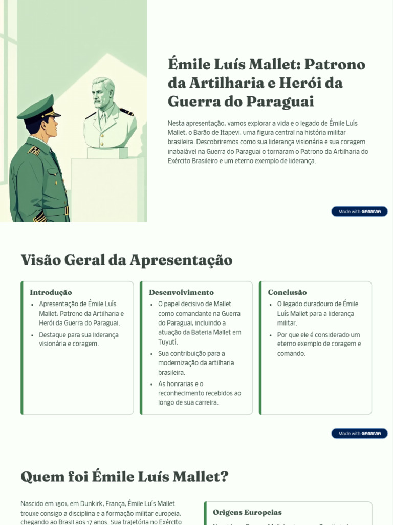 Émile Luís Mallet: Herói da Artilharia | PDF | Militar