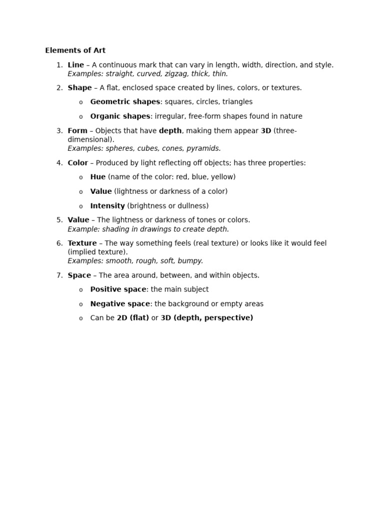 Understanding the Elements of Art | PDF