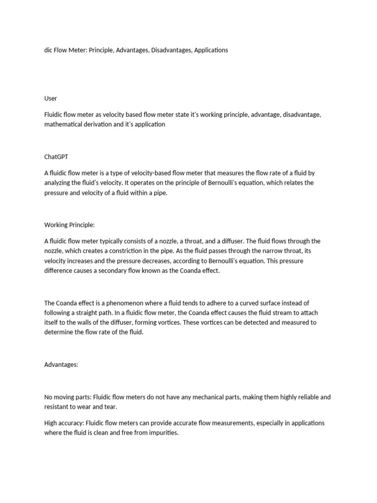 Dic Flow Meter-WPS Office | PDF | Flow Measurement | Fluid Dynamics