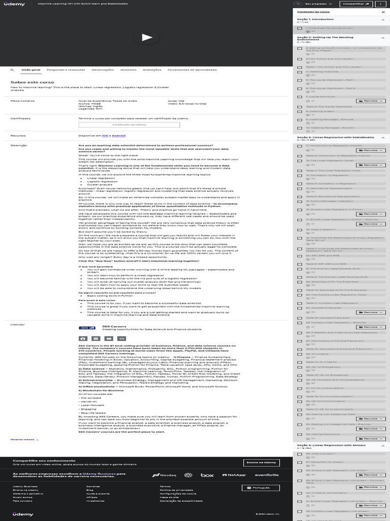 Course Machine Learning 101 With Scikit-Learn and StatsModels Udemy | PDF | Regression Analysis ...