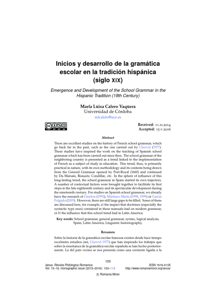 Inicios y Desarrollo de La Gramatica Esc | PDF | Gramática | España