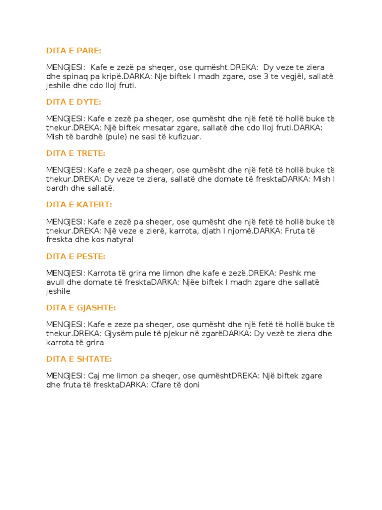 Dieta 2 Javore | PDF