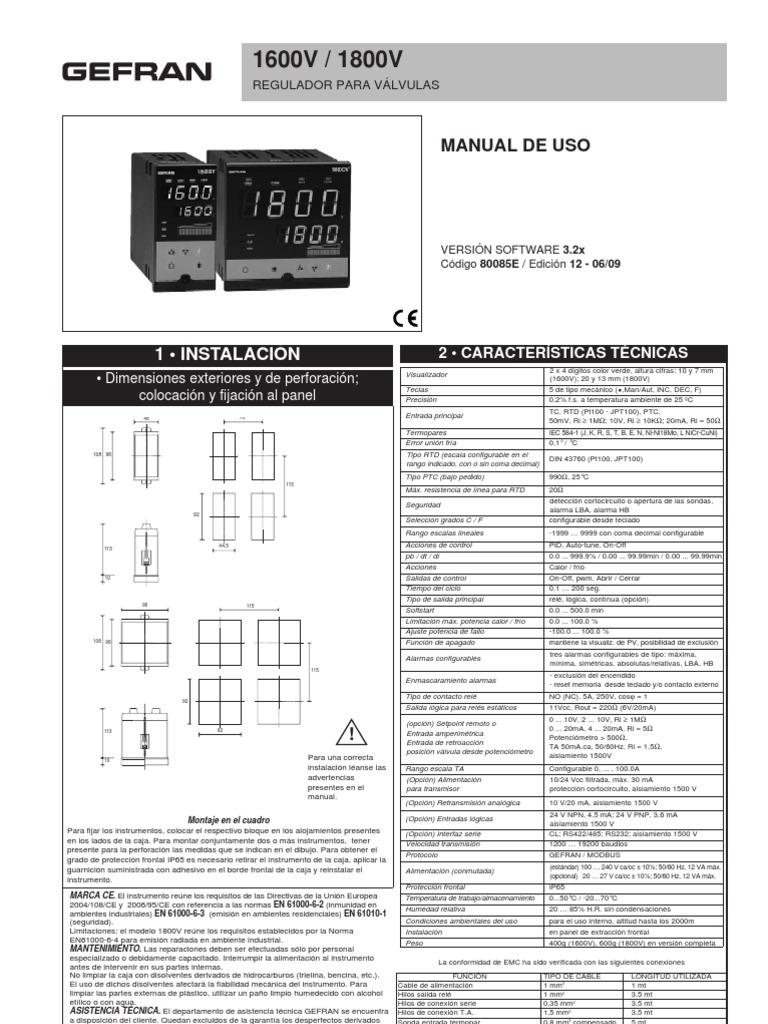 Manual Control Gefran | PDF | Ingenieria Eléctrica | Science