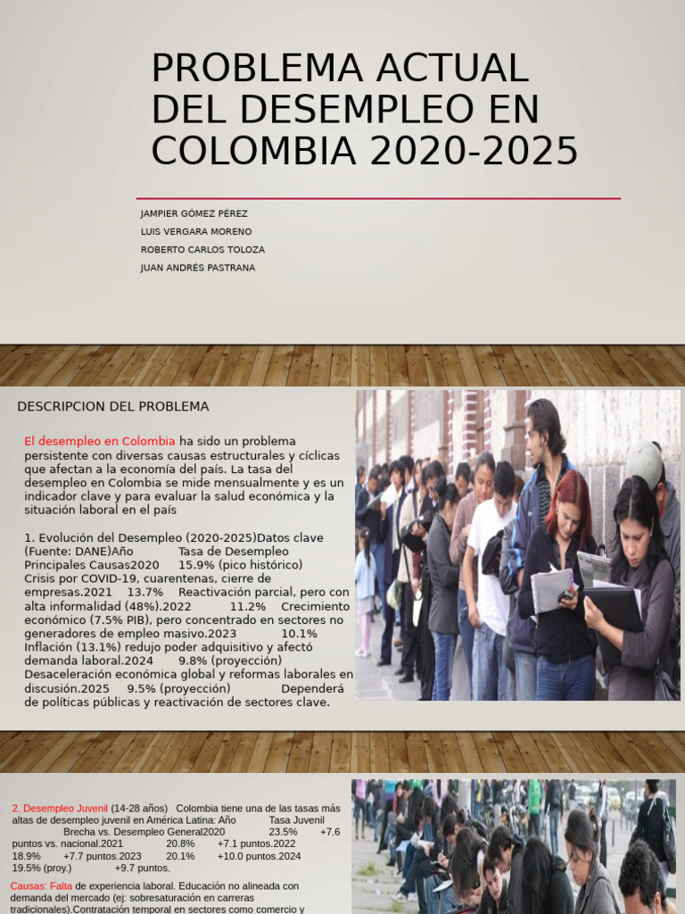 Problema Actual Del Desempleo en Colombia 2020-2025 | PDF | Desempleo ...