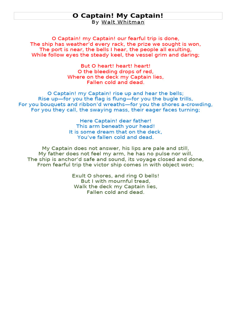 O Captain! My Captain! | PDF