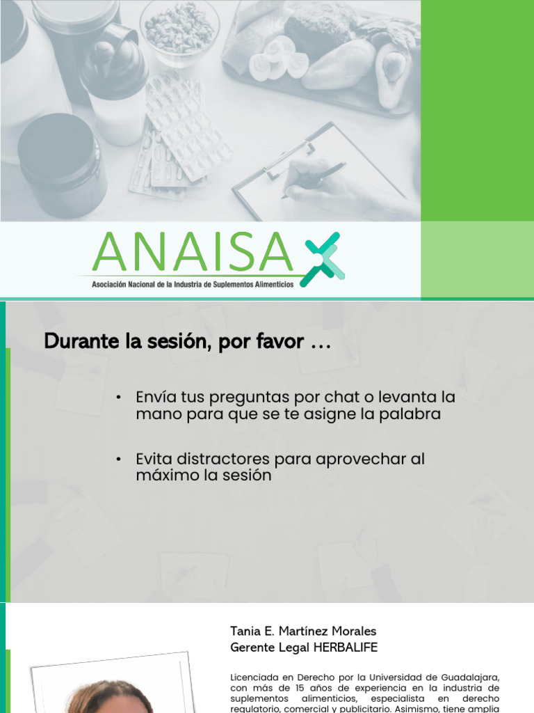 Anaisa Course 2024 - Es | PDF | Suplementos dietéticos | Alimentos