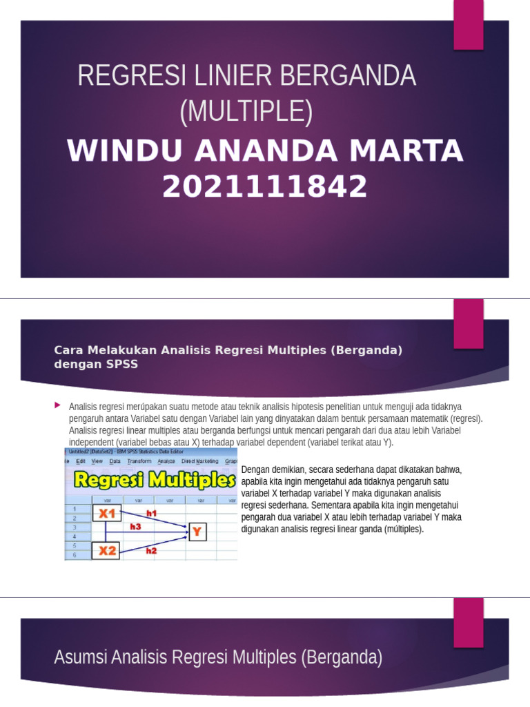 Regresi Linier Berganda (Multiple) | PDF